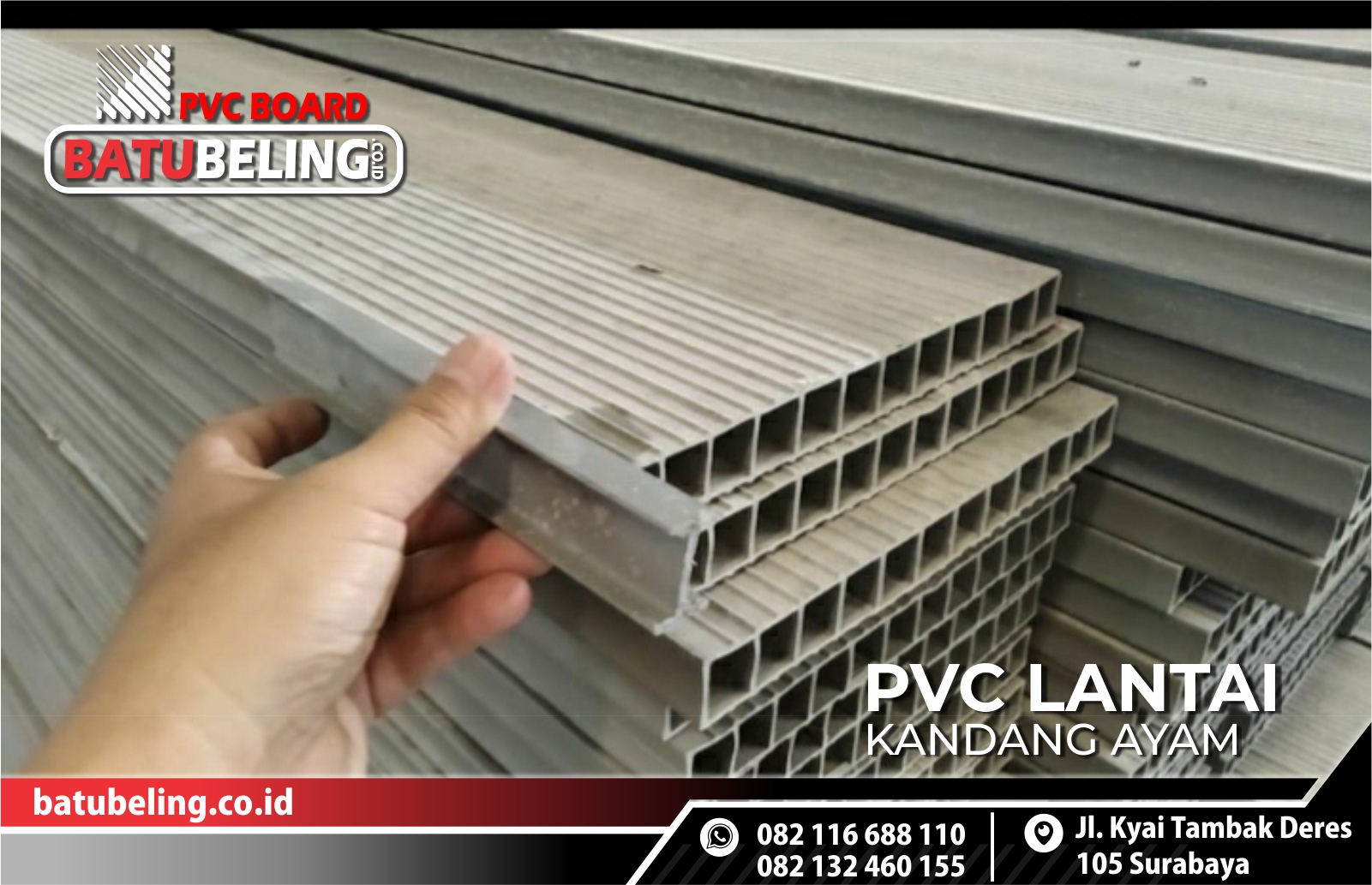 Jual Slat Kandang Plastik & Alas Kandang PVC No.1 Batu